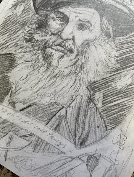Walt Whitman - Original Drawing – Zeb Love